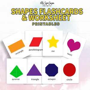 Shapes Printable Package, Flashcards, Shapes Chart, Shapes Workbook ...