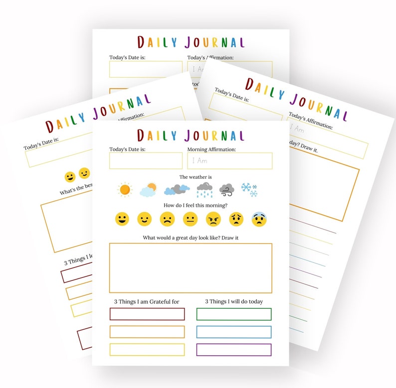 Kid's Daily Journal Printable Printable Planner Kids | Etsy