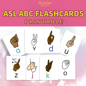 ASL Alphabet Flashcards, Flash Cards, ASL Flashcards, Pre-k Flashcards ...