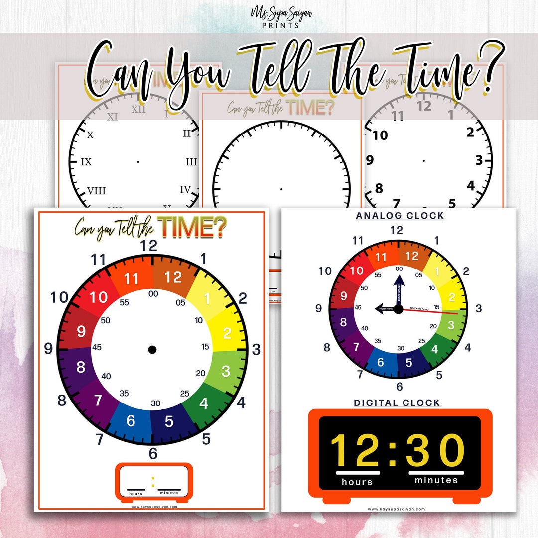 Learn to Tell Time, Pre-k Learning, Telling the Time, Printable Clock ...