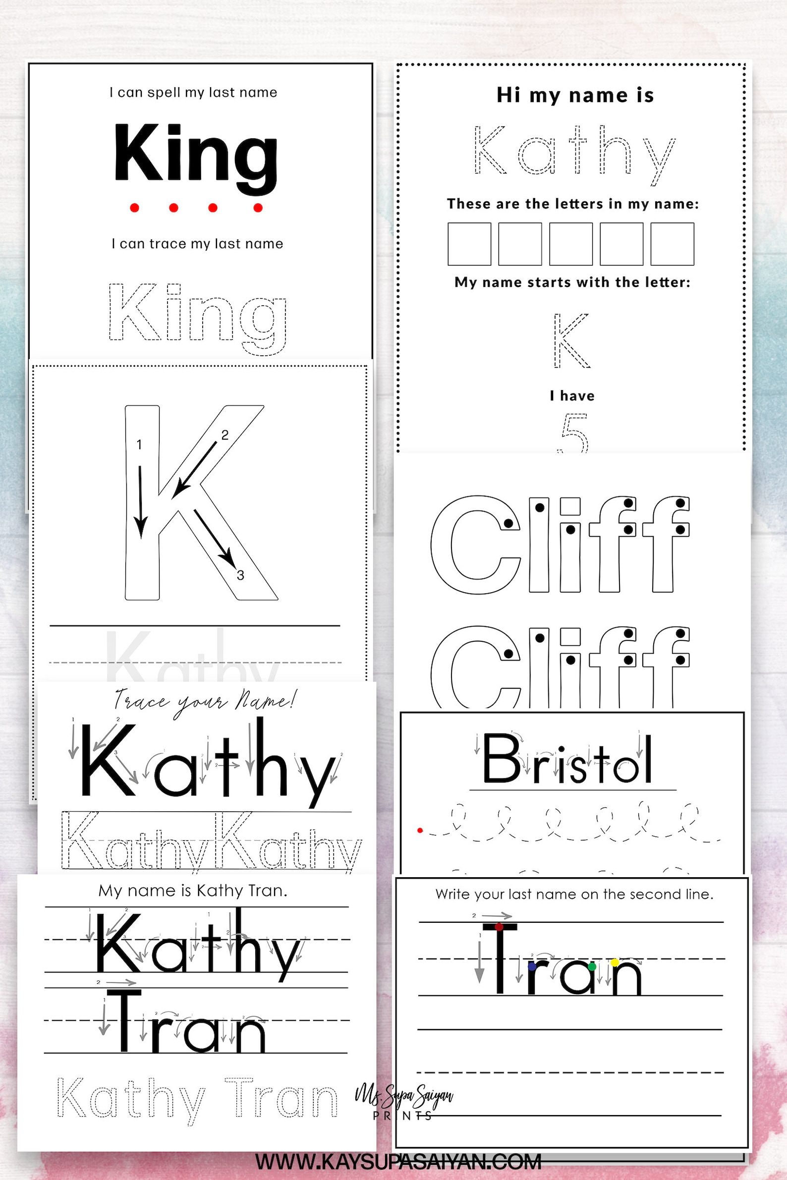 Printable Personalized Preschool Name Recognition and Writing Practice ...