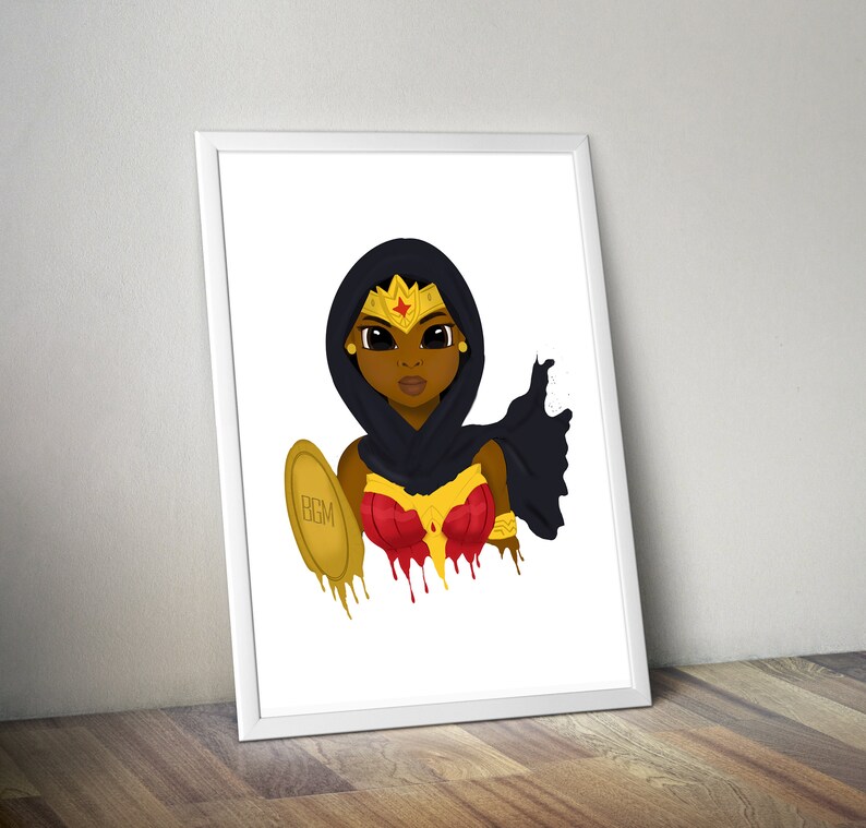 Muslim Wonder Woman Printable Art,kids Art, Superhero Print, African ...