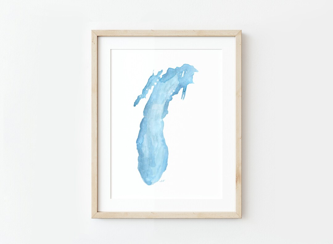 Lake Michigan Watercolor Painting, Watercolor Painting, Michigan ...