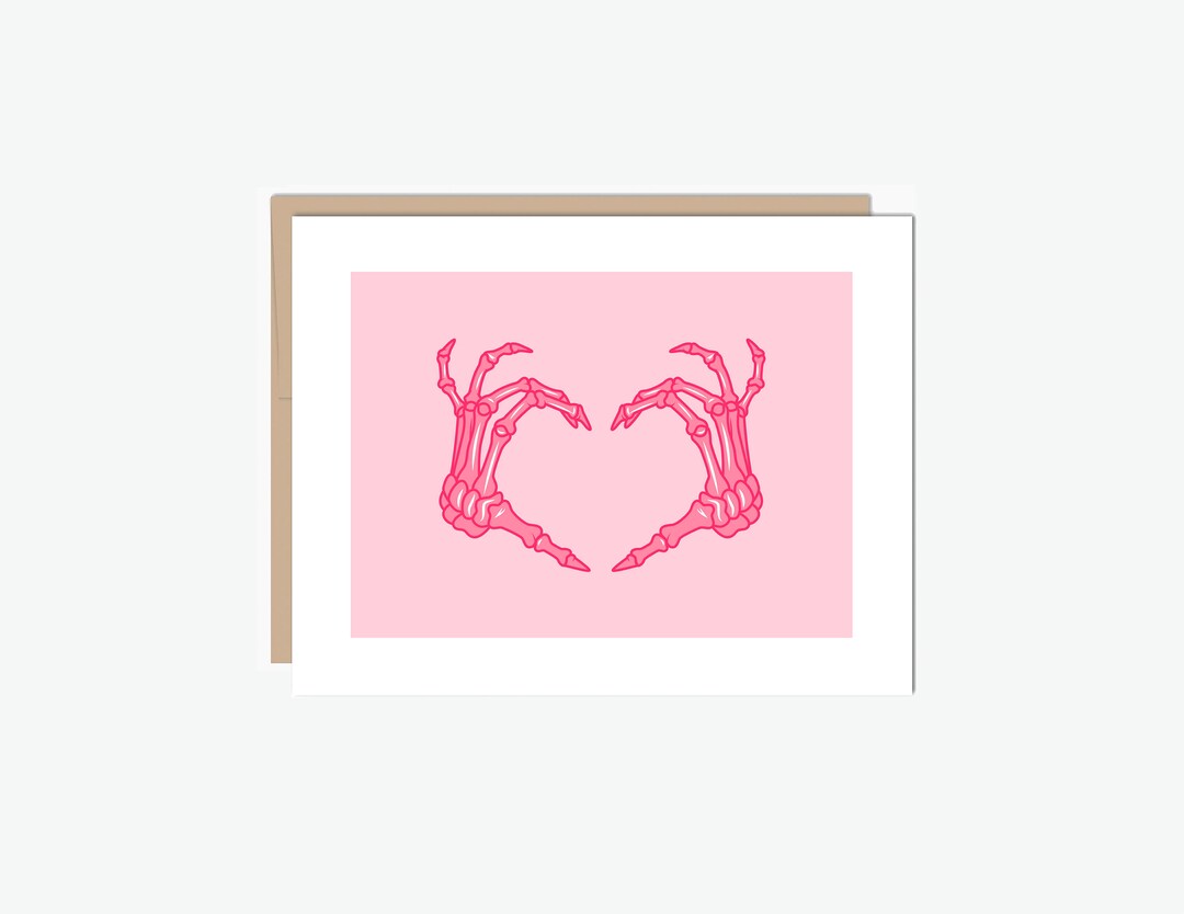 Skeleton Hand Heart Greeting Card: Modern Love Card - Etsy