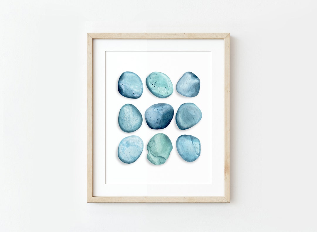 Leland Blue Stones Watercolor Print: Lake Michigan Rock Art - Etsy