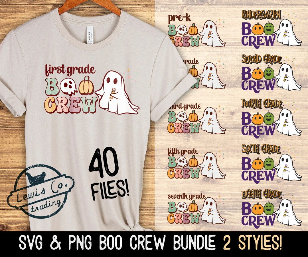 Boo Crew SVG & PNG Bundle | Retro Boo Crew | Classroom Printable | Cute ...