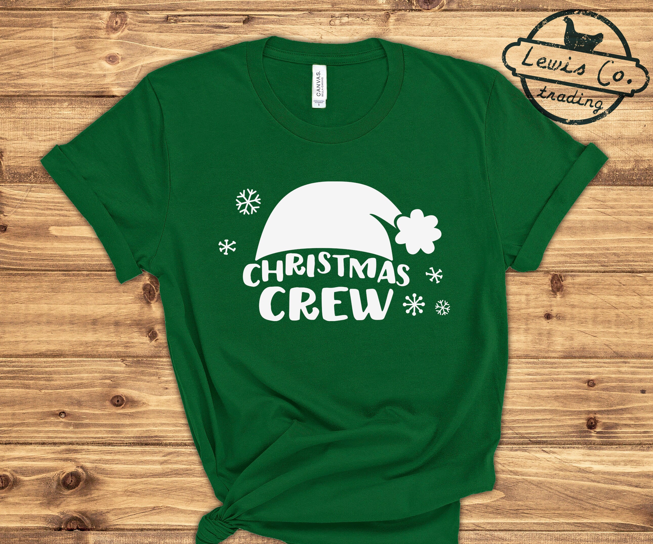 Matching Family Christmas Crew Shirts Custom Family Names Santa Hat ...