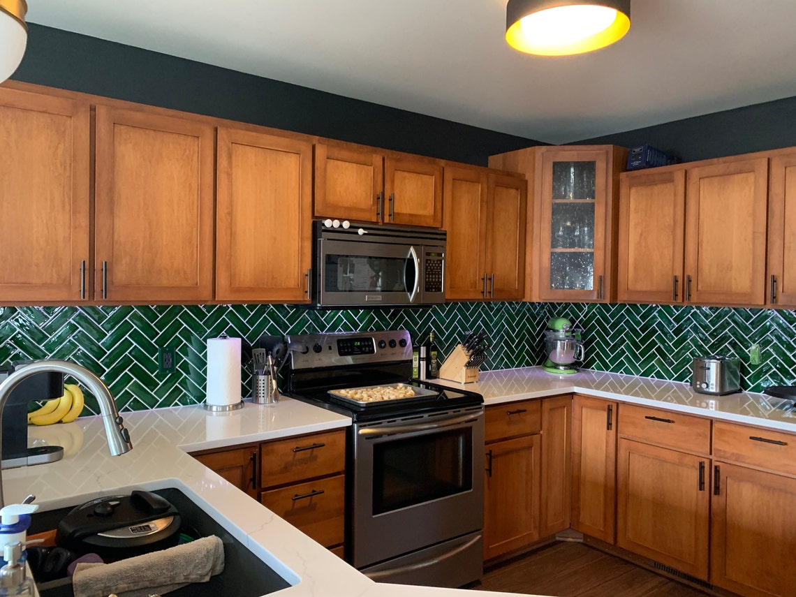 2x6 Subway Ceramic Tile in Emerald - Etsy