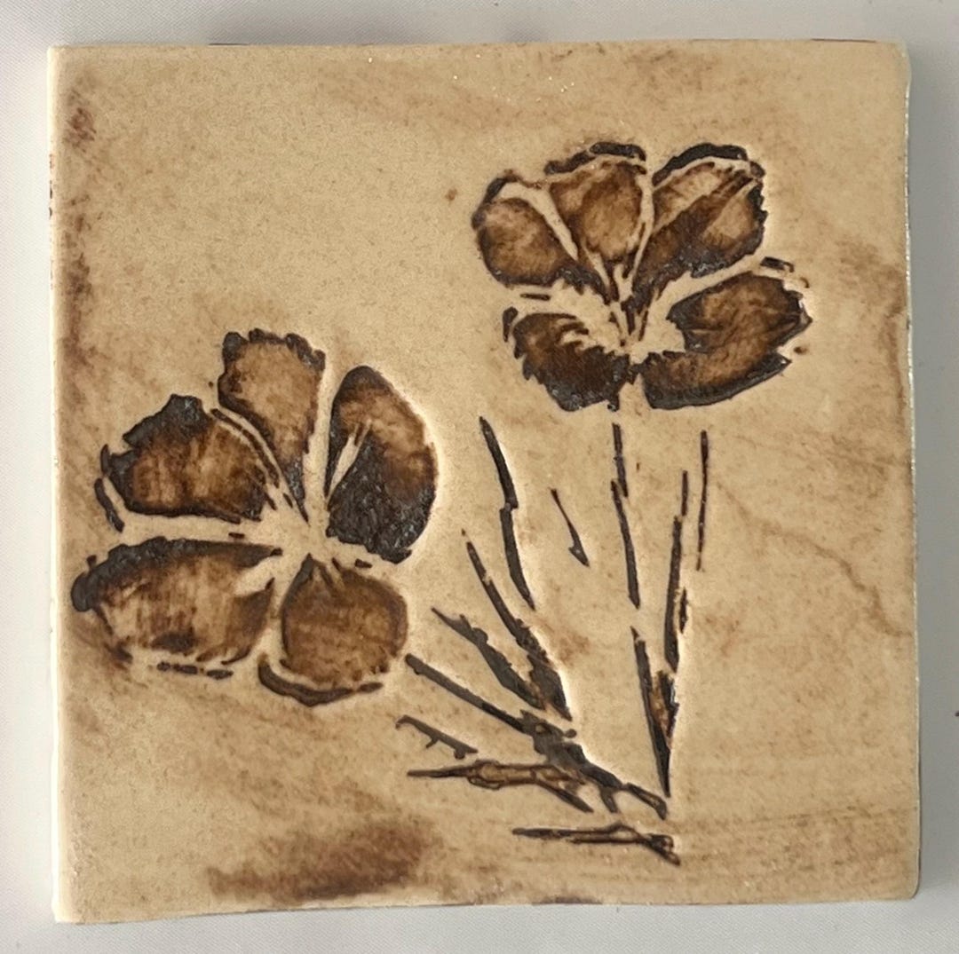 4x4 Wildflower 5 Decorative Ceramic Tile - Etsy