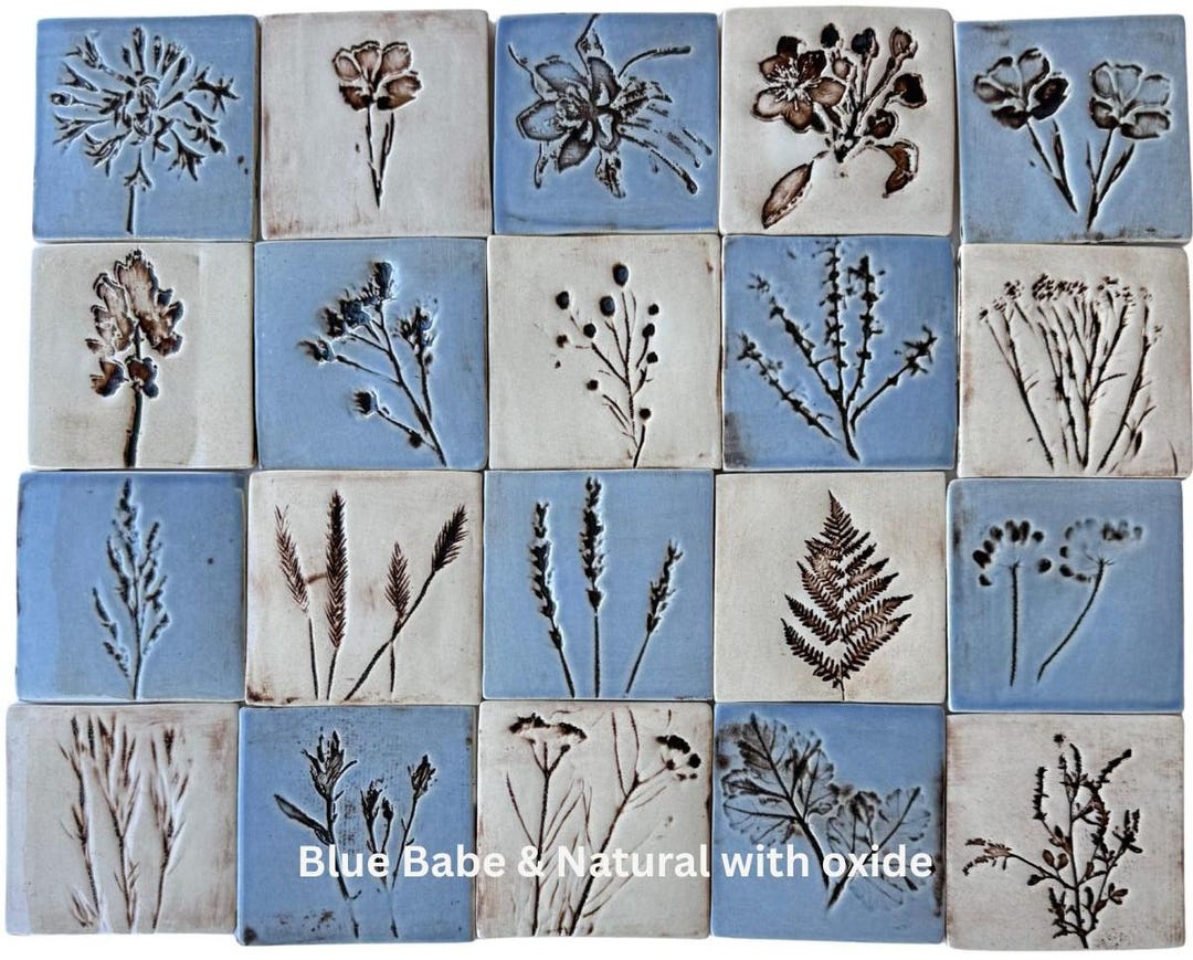 Wild Flower Ceramic Tile Set of 20 Different Flowers and Grasses - Etsy