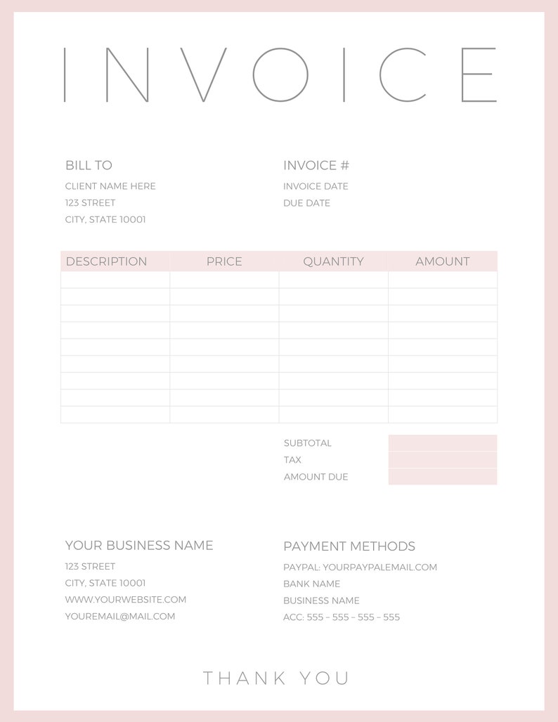 invoice-template-printable-invoice-order-form-etsy