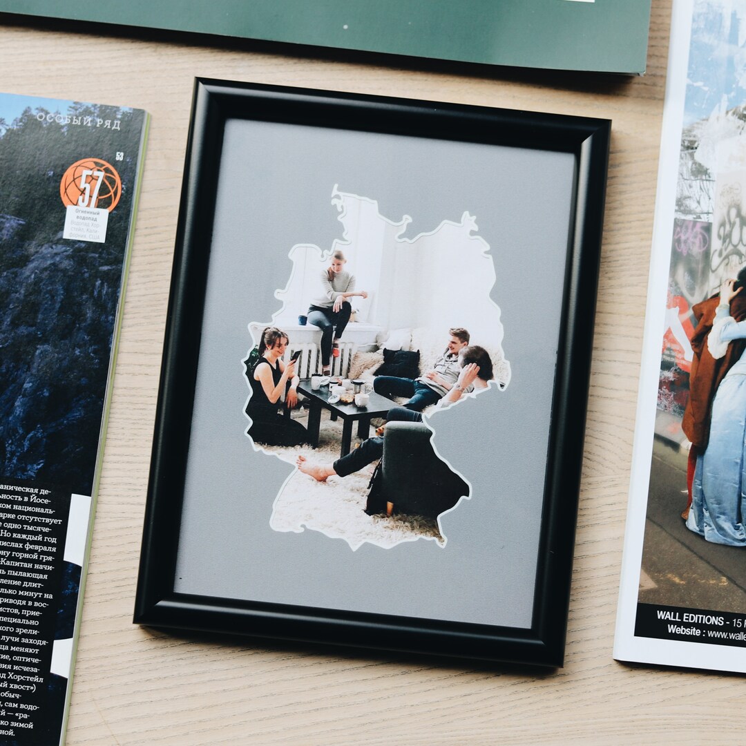 Germany Wall Map Picture Frame Insert Your Own Photo 6x8 Inches Easy to ...