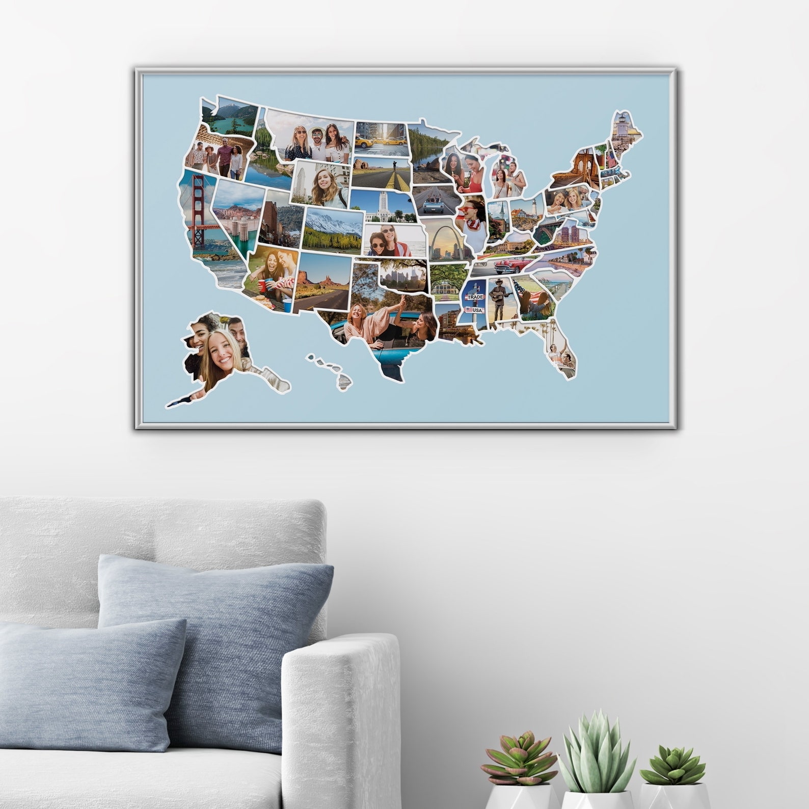 Travel Map USA Photo Map of the United States FREE - Etsy