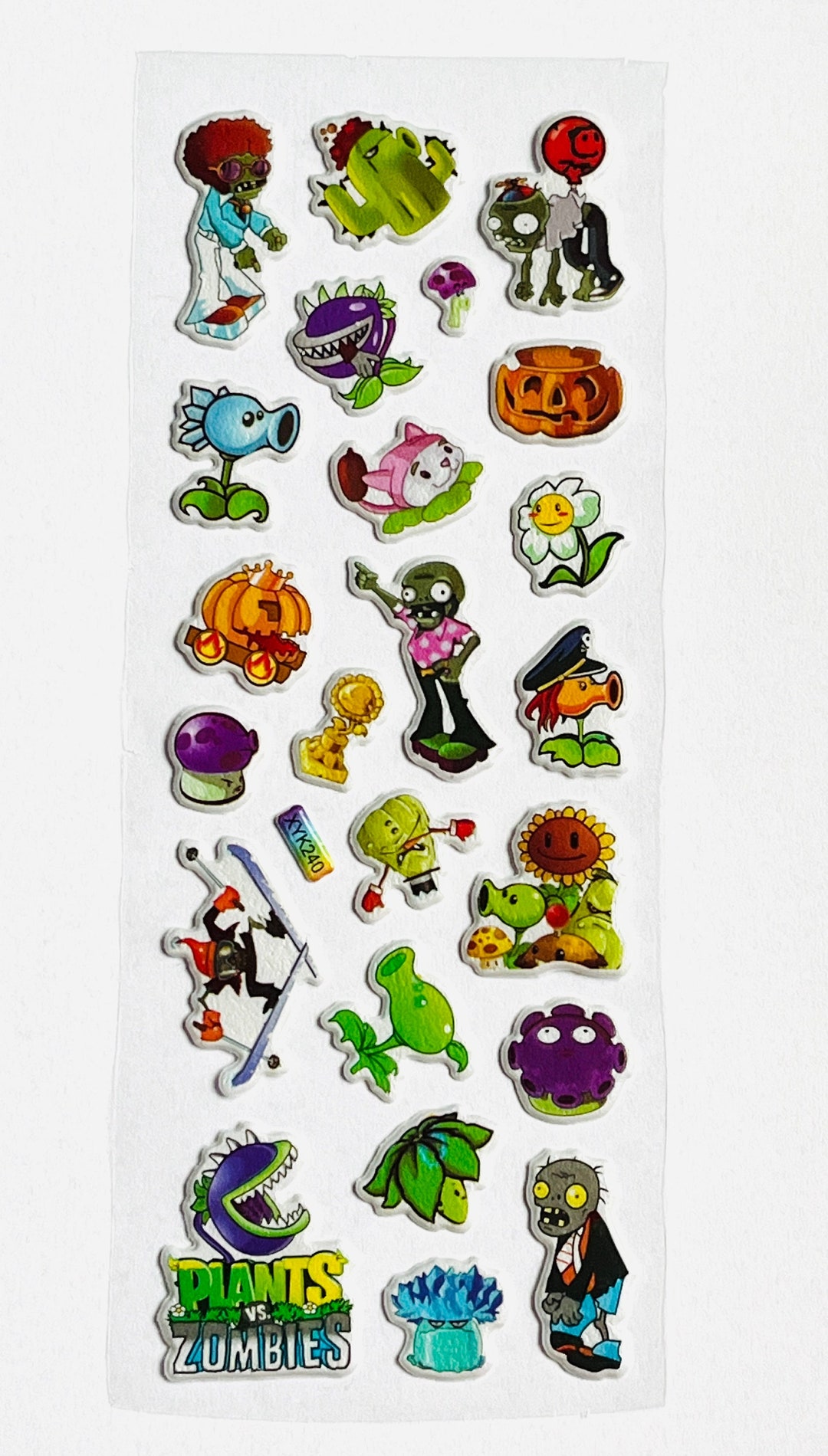 Plants Vs Zombies Sticker Sheet / Puffy Stickers / Cartoon Stickers ...