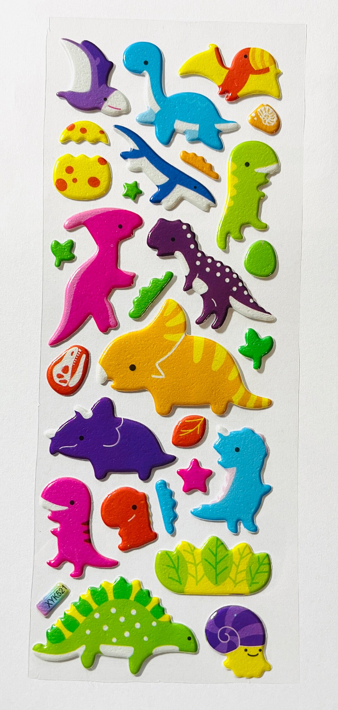 Cute Dinosaur Sticker Sheet / Puffy Stickers / Bubble Stickers / Kawaii ...