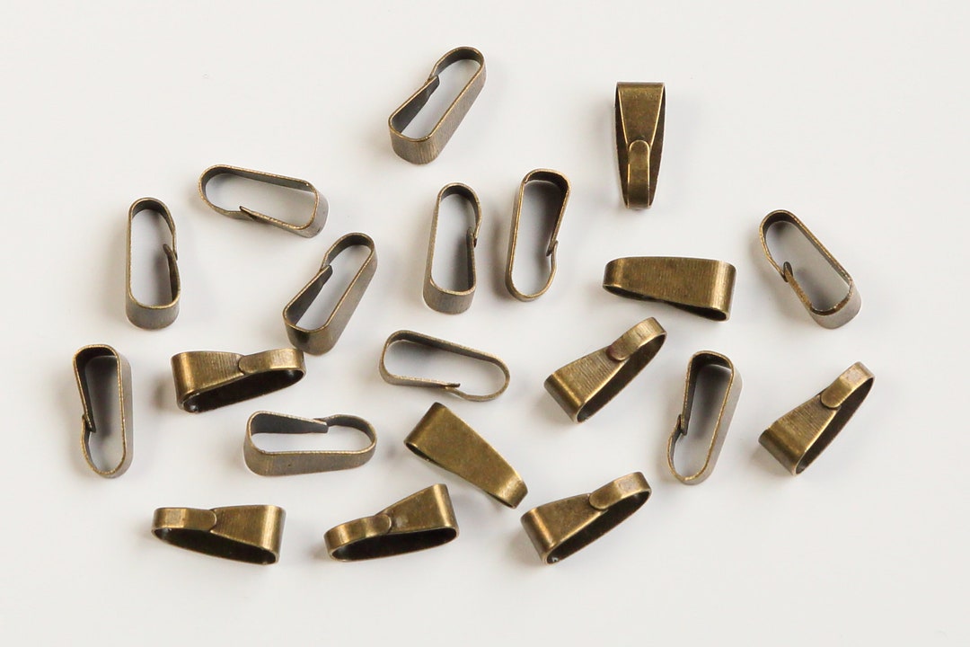 Antique Bronze Tone Pinch Bails / Clips / Pendant Connectors / Pack of ...