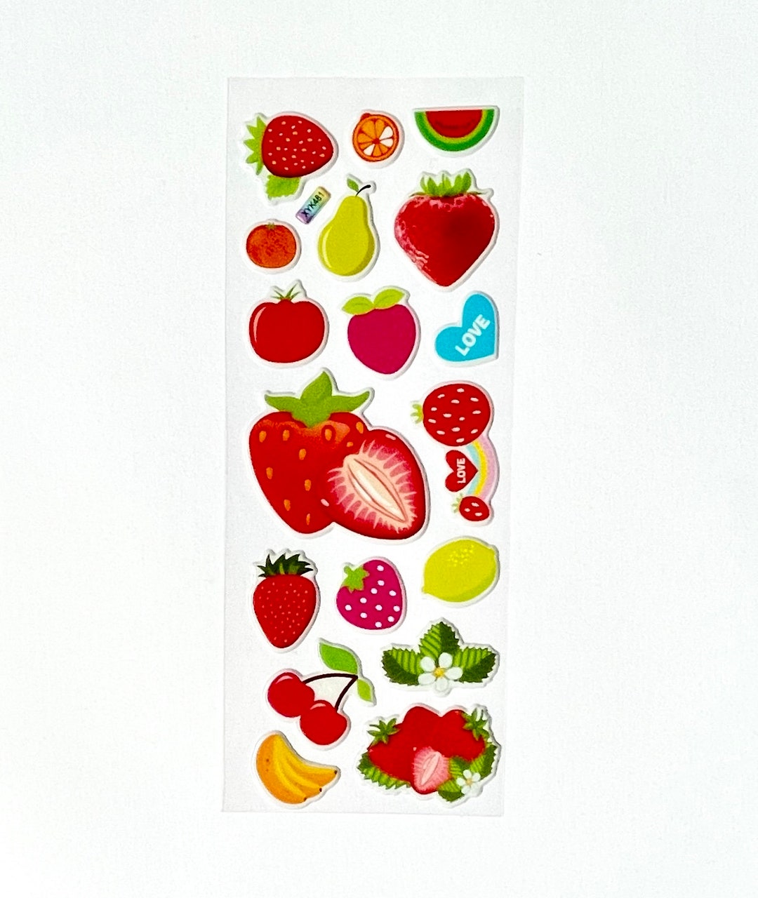 Strawberry & Fruit Sticker Sheet / Puffy Stickers / Kawaii Stickers ...