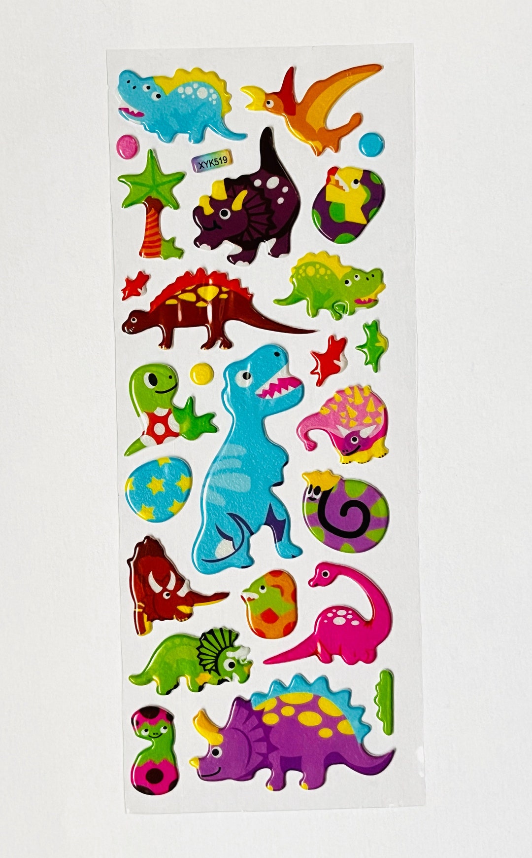 Cute Dinosaur Sticker Sheet / Puffy Stickers / Bubble Stickers / Kawaii ...