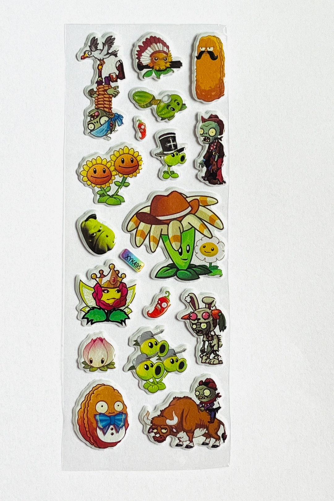 Plants Vs Zombies Sticker Sheet / Puffy Stickers / Cartoon Stickers ...