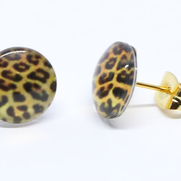 Leopard Stud Earrings - Etsy