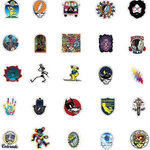 103 Pcs Grateful Dead Band Stickers Rock Music Stickers , Bear Sticker ...