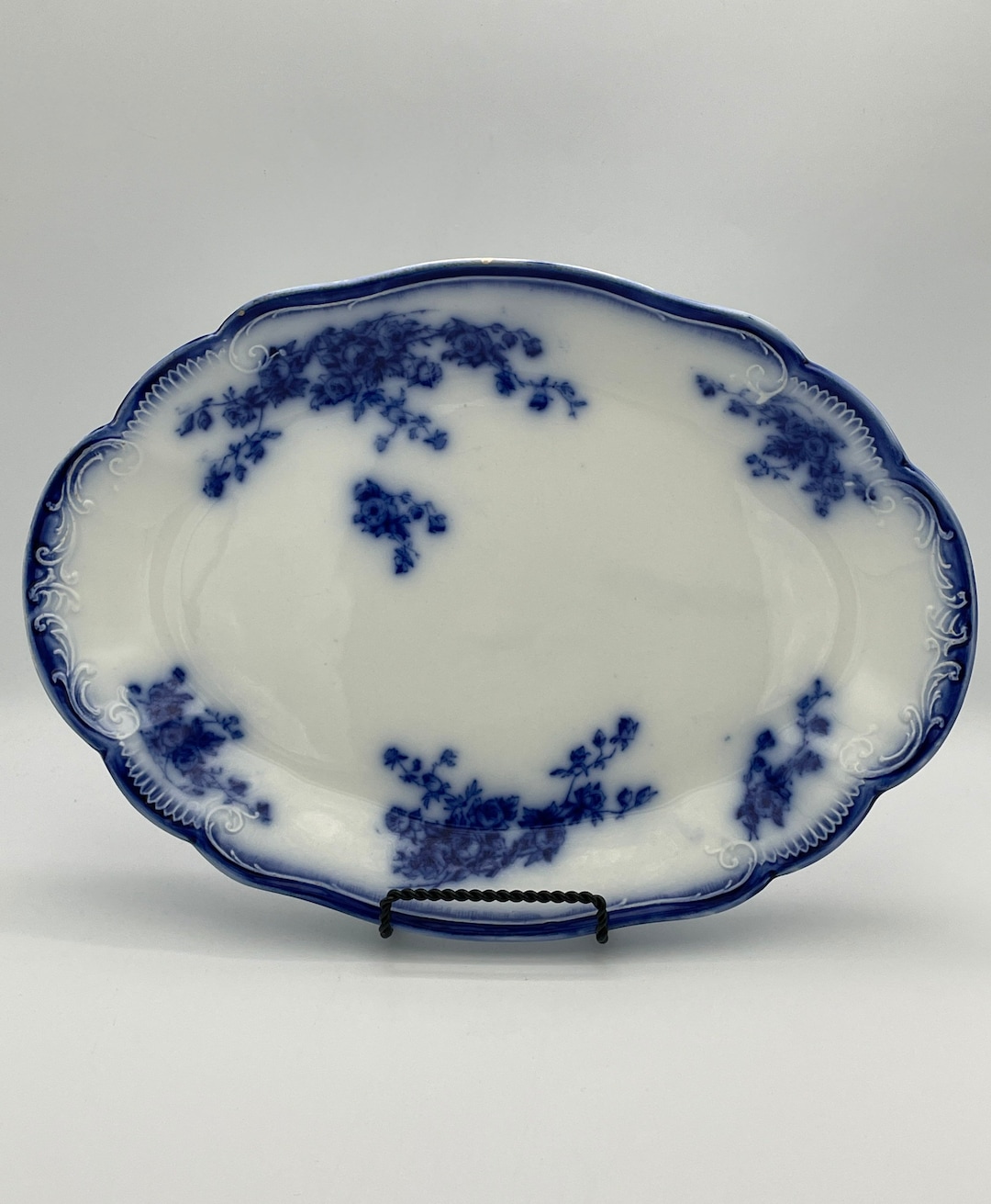 Antique Flow Blue Platter Anitique Grindley Platter Antique Flow Blue ...