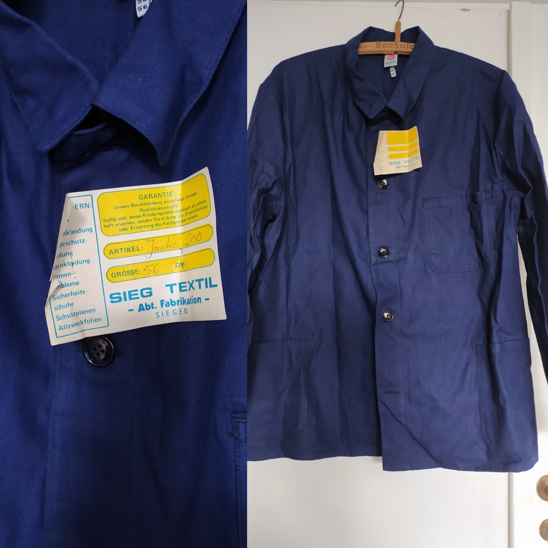 German Workwear HBT Jacket 80's Vintage Indigo - Etsy