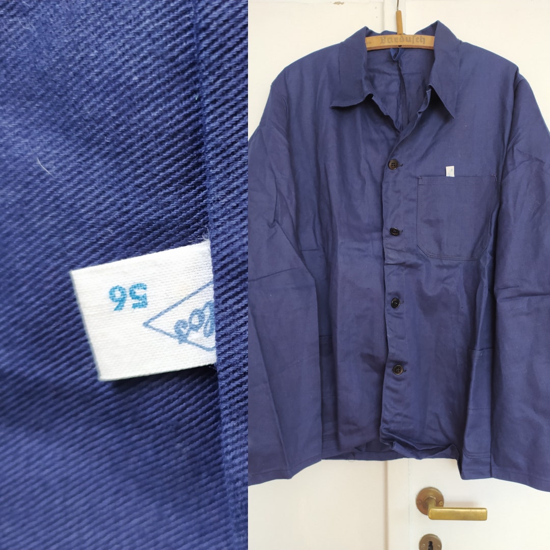 German Workwear HBT Vintage Jacket 70's Indigo Herringbone Twill - Etsy