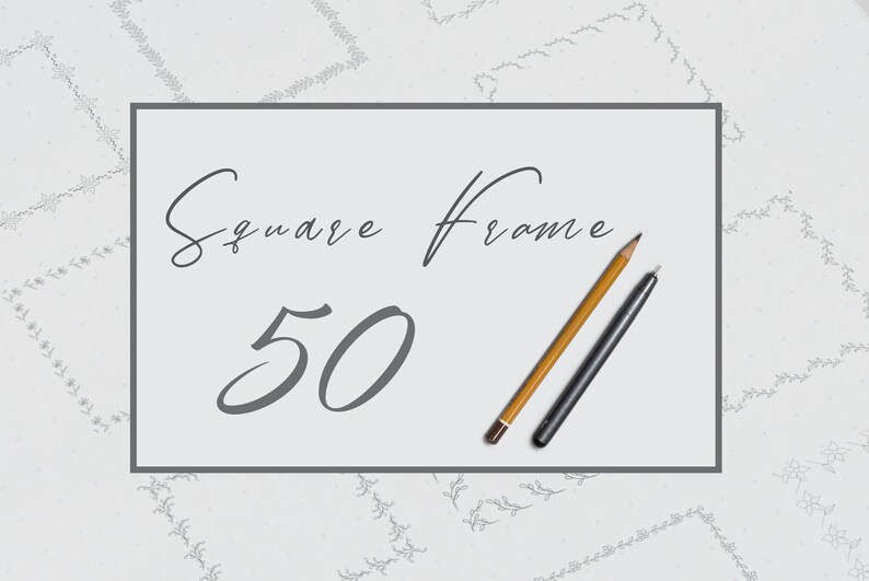 Hand Drawn Floral Frame SVG Botanical Clipart Frame Leaves - Etsy