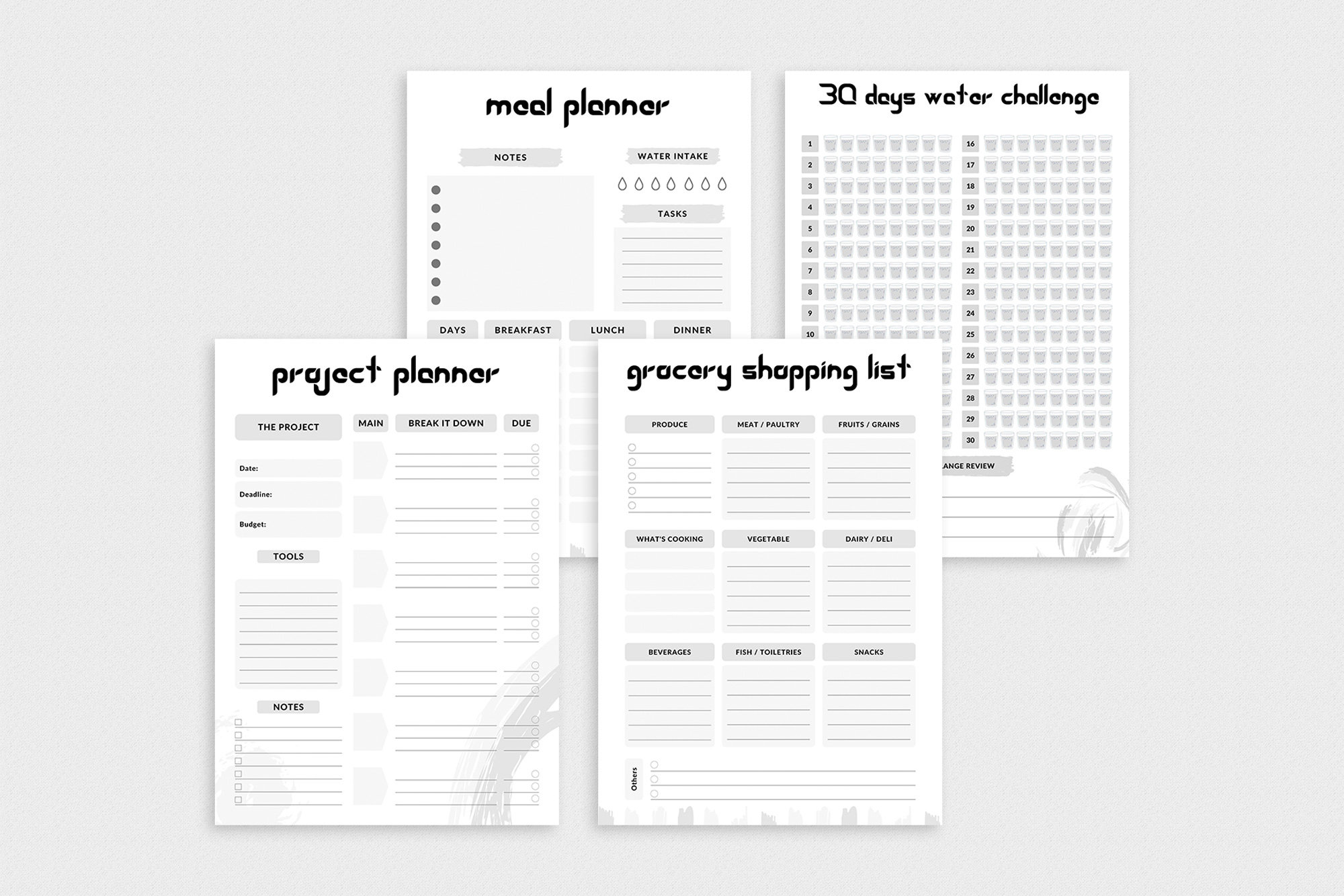 Printable Ultimate Planner Bundle Pack for Commercial Use, Daily Weekly ...