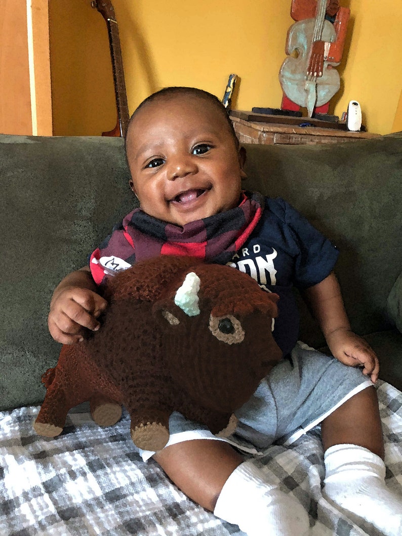 Bison Soft Toy Crochet Pattern & Sticker Design | Etsy