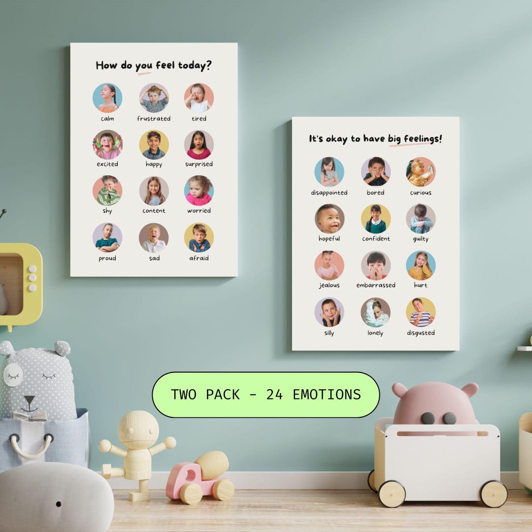 My Feelings 2x Pack 24 Emotions DIGITAL DOWNLOAD Montessori, Emotions ...