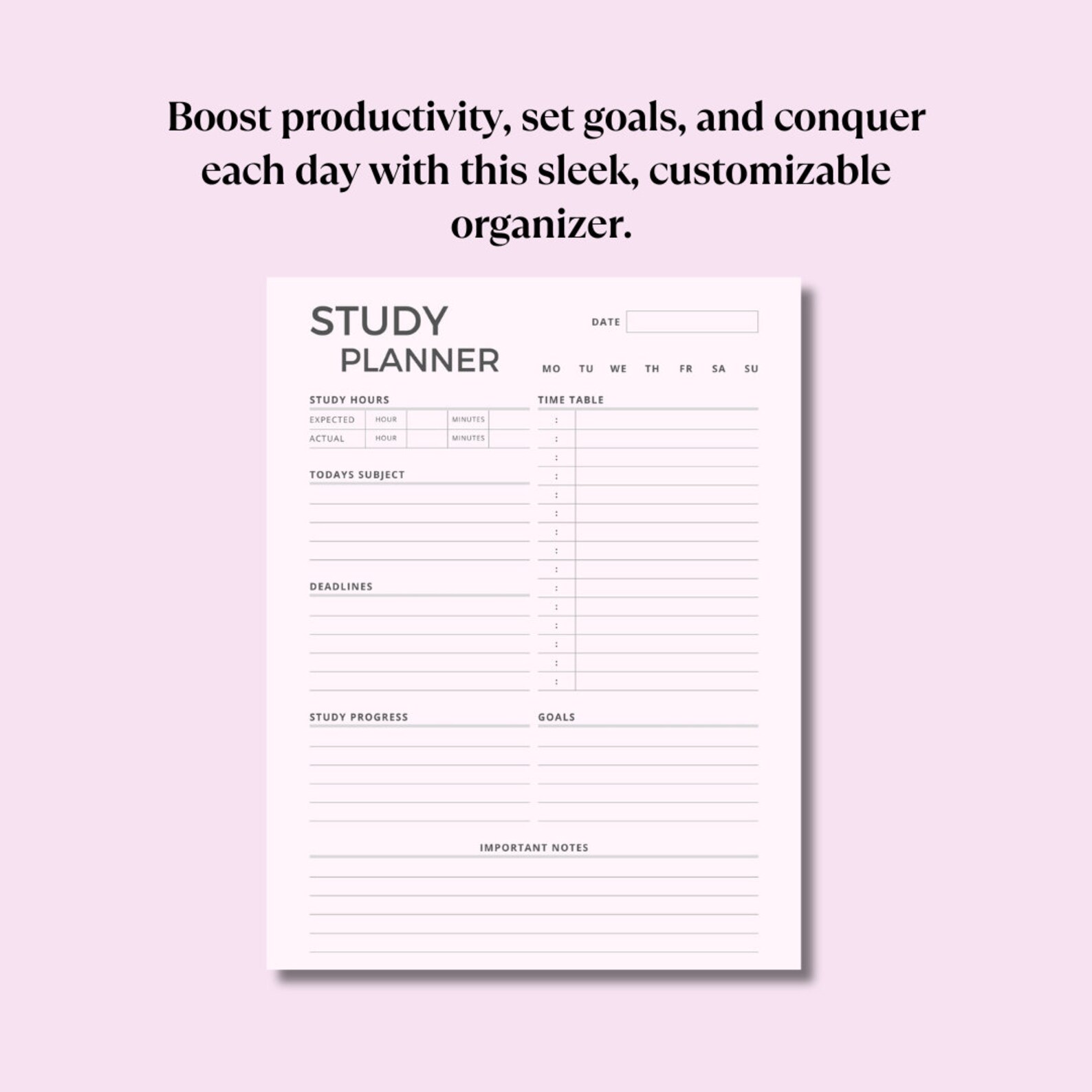 Printable Ultimate Study Planner - Academic Organizer for Productivity ...