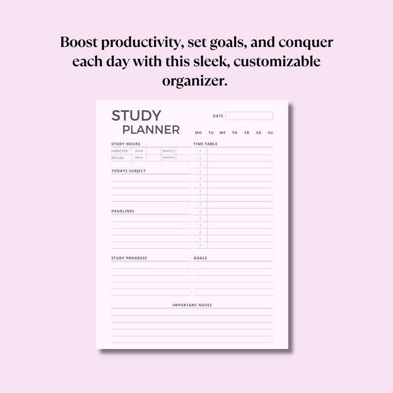 Printable Ultimate Study Planner Academic Organizer for Productivity ...
