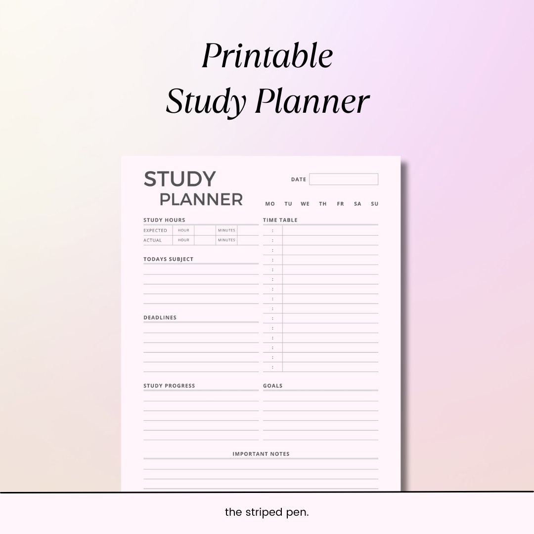 Printable Ultimate Study Planner - Academic Organizer for Productivity ...