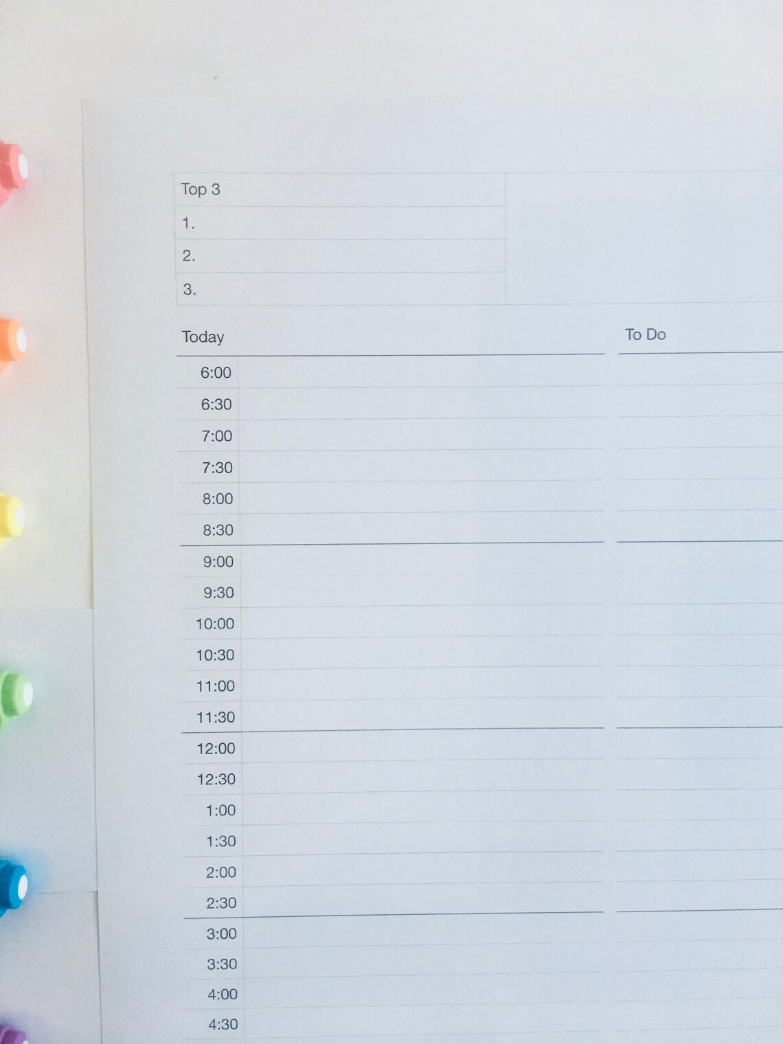Printable Hourly Planner Insert Letter Size for Daily Planning DO1P Arc ...