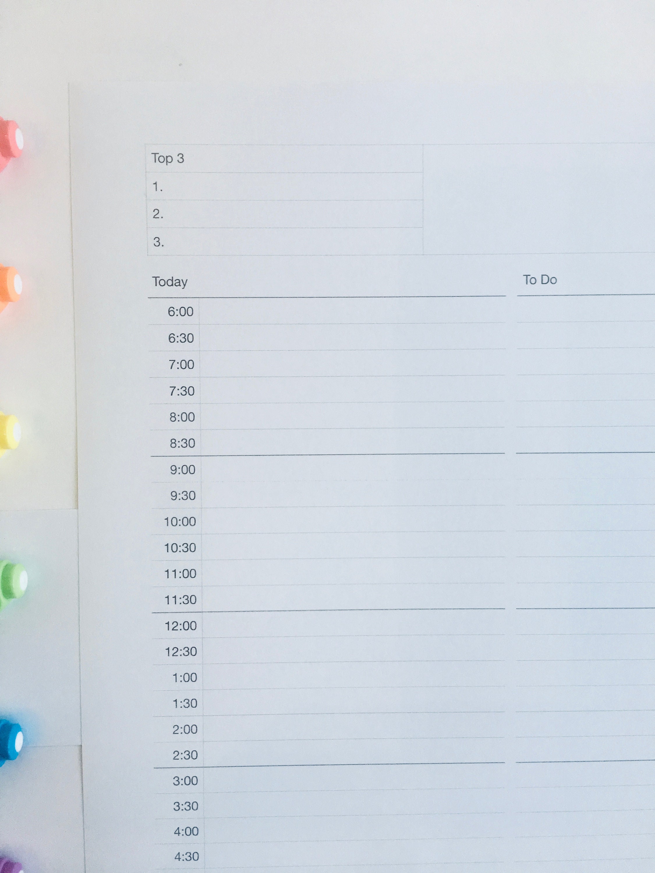 Printable Hourly Planner Insert Letter Size for Daily Planning DO1P Arc ...