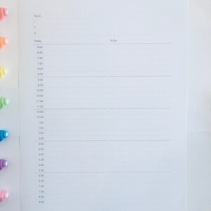 Printable Hourly Planner Insert Letter Size for Daily Planning DO1P Arc ...