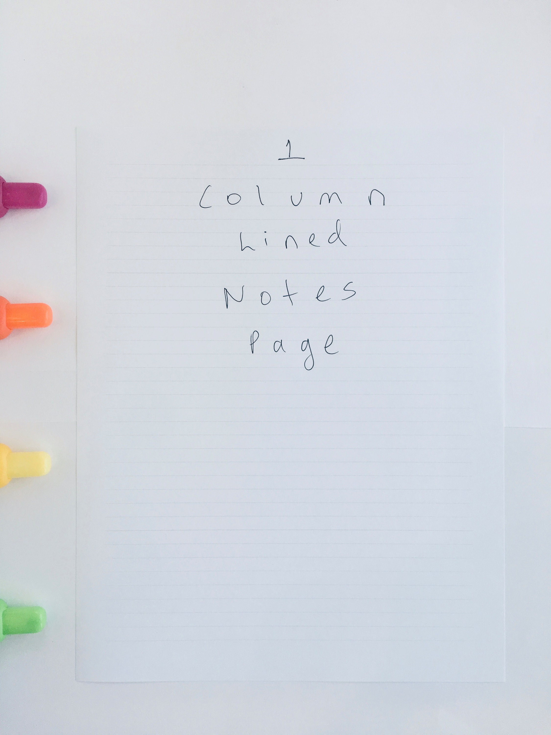 Big Happy Planner Printable Note Paper Letter Size - Lined Notes Page ...