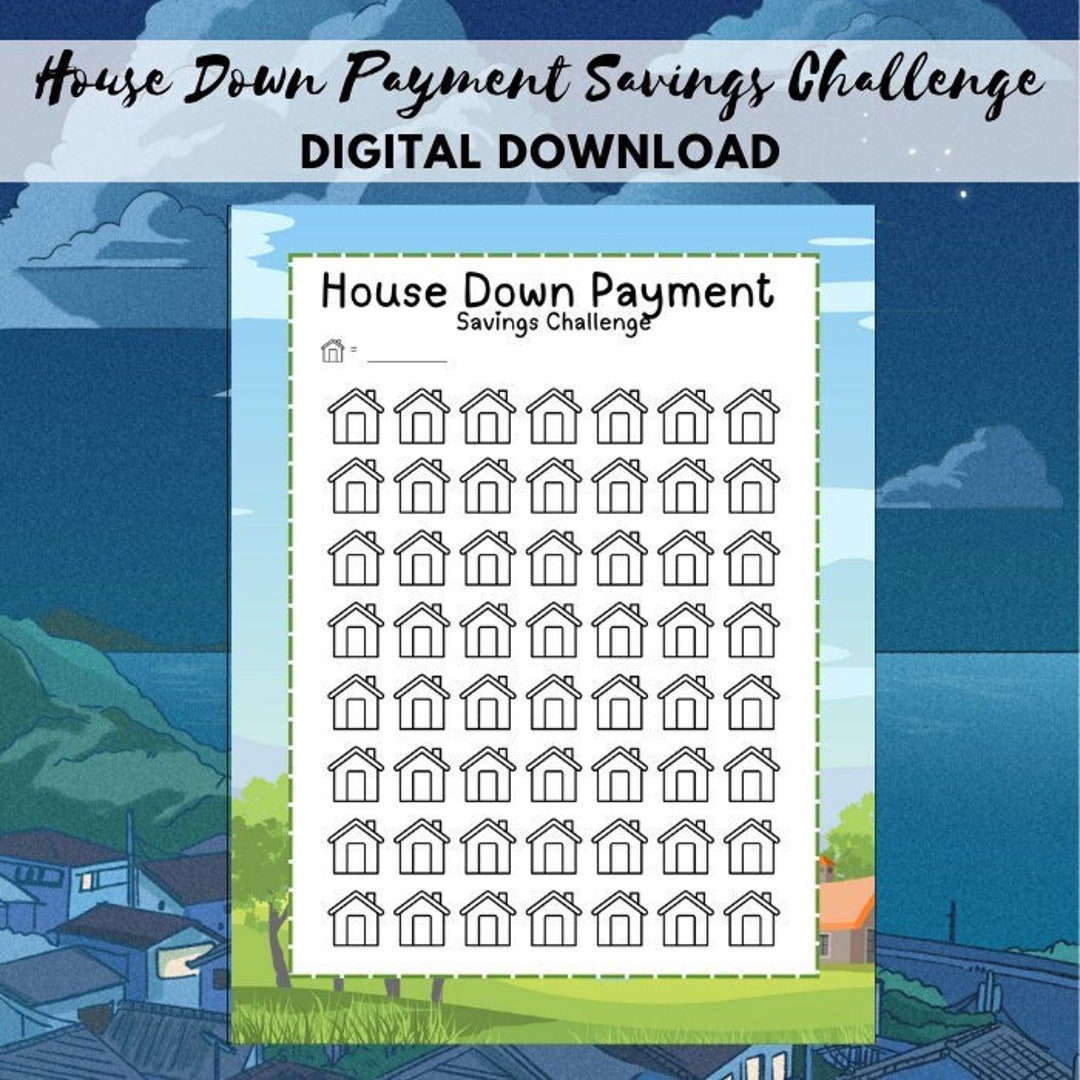 House Down Payment Savings Challenge, Save for a Home, House Savings ...