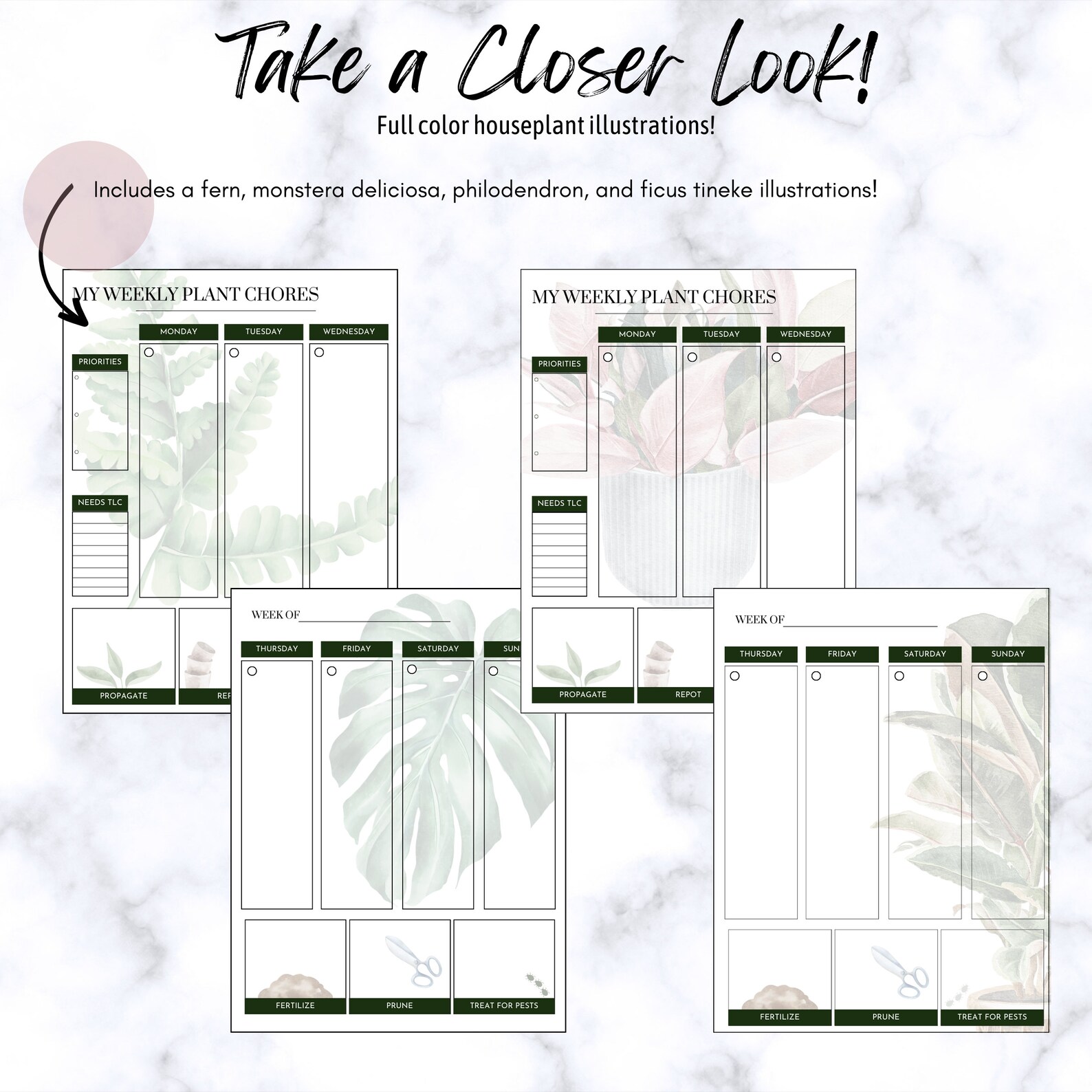 Plant Chores Planner | Houseplant Planner | Plant Parent Gift | Plant ...
