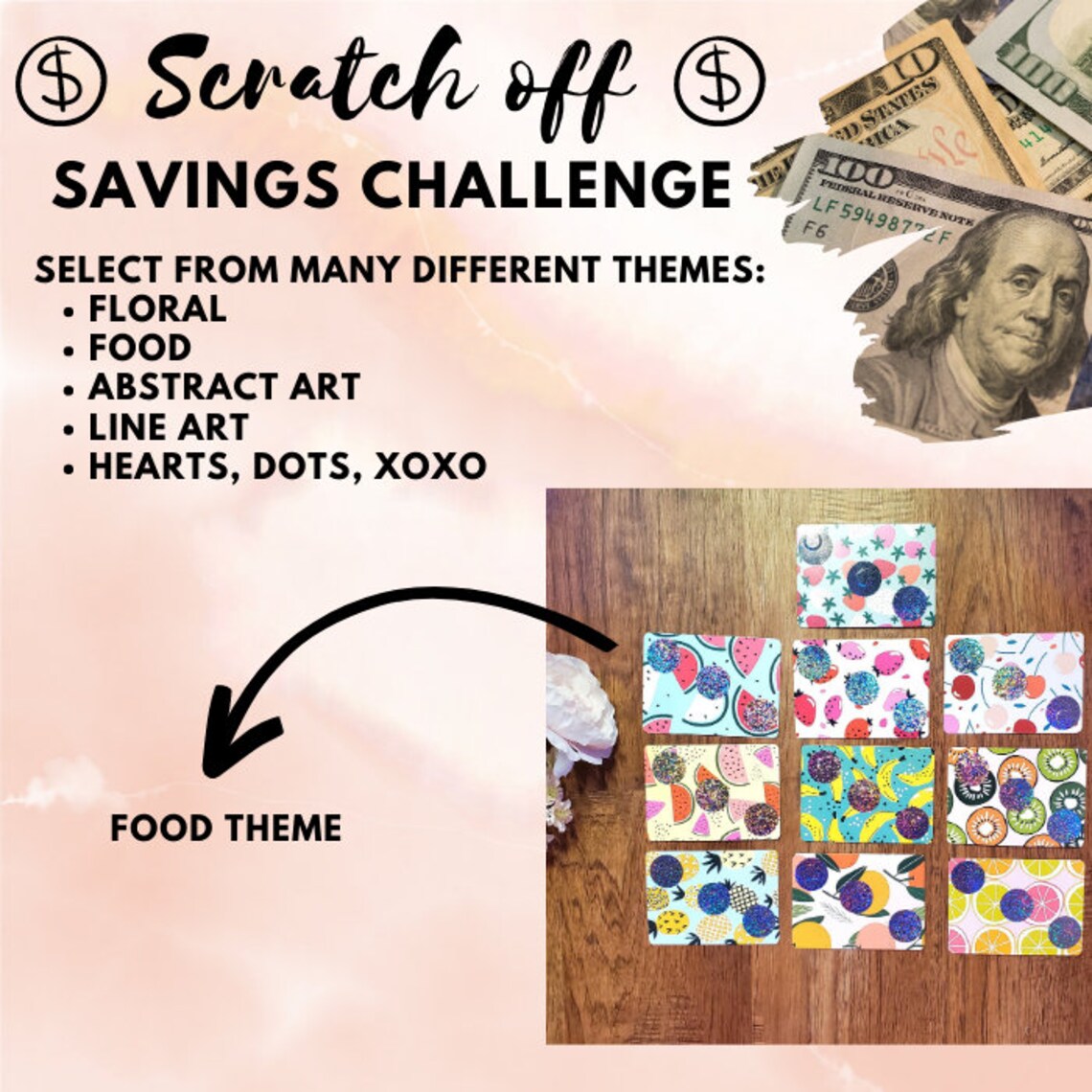 Fun Mystery Scratch-off Savings Challenge Cards Colorful - Etsy