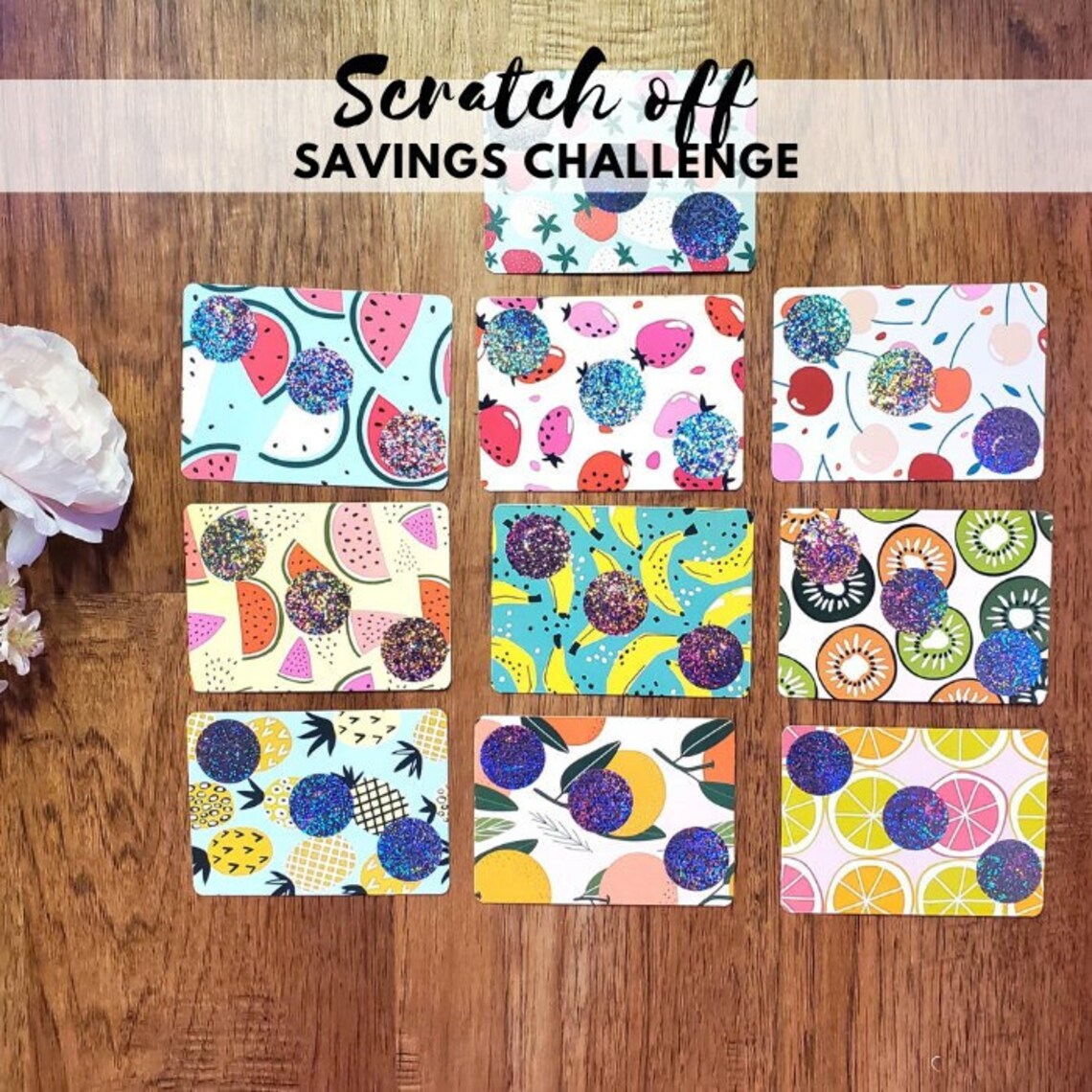 Fun Mystery Scratch-off Savings Challenge Cards, Colorful, Money ...