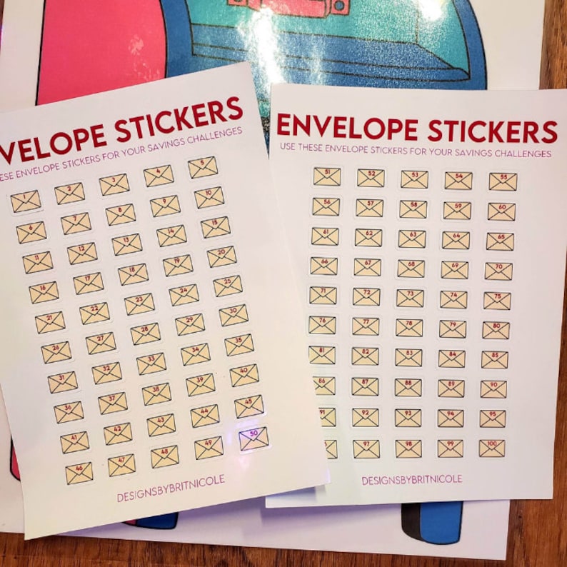 100 Envelopes Sticker Savings Challenge Sticker Savings - Etsy