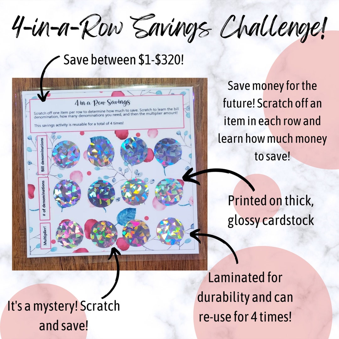 Scratch off Savings Challenge, Savings Challenge, Money, Budgeting, Fun Savings Challenge ...