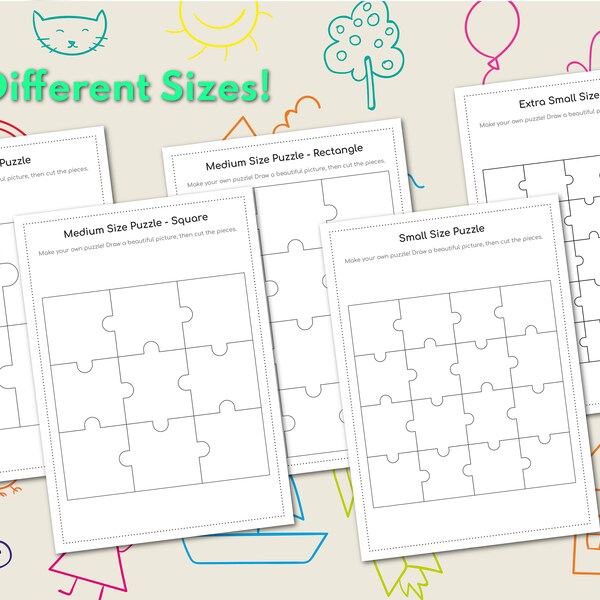 Puzzle Template - Etsy