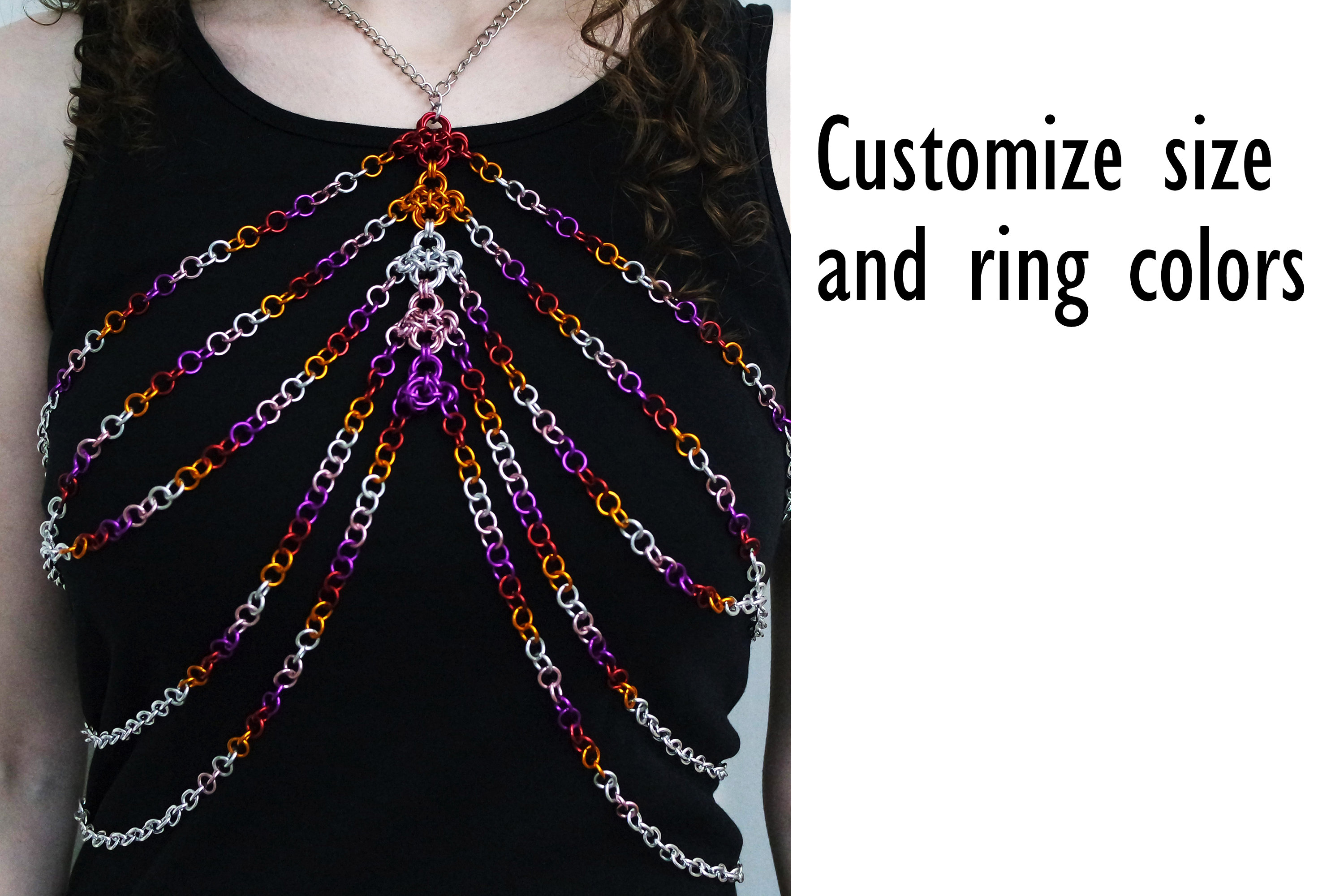 Ribcage Body Chain, CUSTOM Colors - Etsy