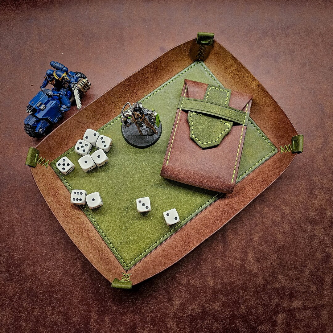 Handmade Leather Dice Tray / Pouch Set - Etsy