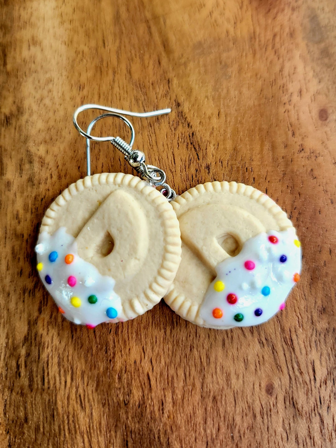 Cookie Earrings, Icing Earrings, Sprinkle Earrings, Vanilla Cookie ...