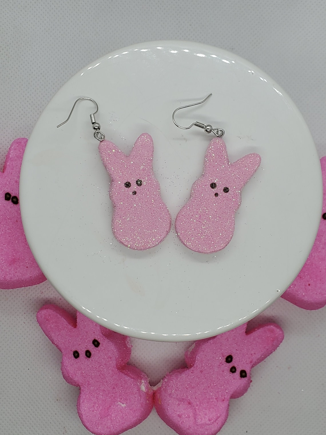 Peep Bunny Earrings Peep Earrings Bunny Earrings Easter - Etsy